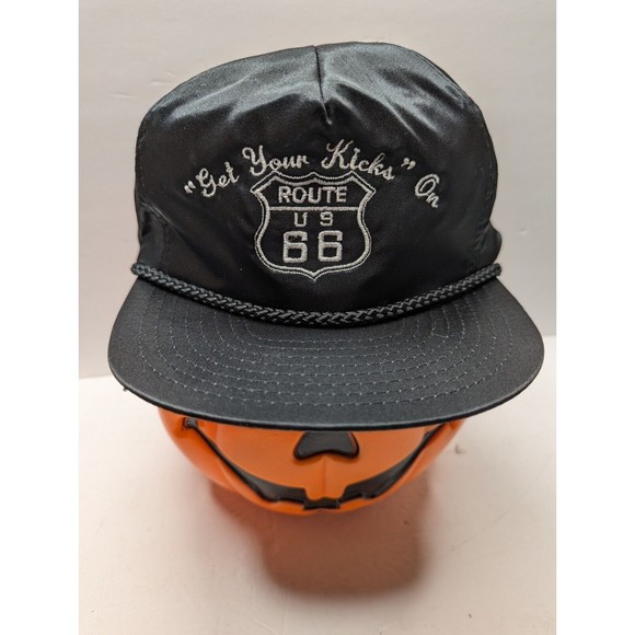 Nissin | Accessories | Vintage Route 66 Black Cap Hat Adjustable Back ...